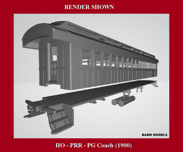 HO - PRR PG Coach – 3Dp Train