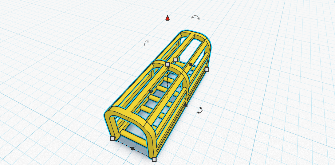 S scale Industrial Ladder and safety cage short middle section – 3Dp Train