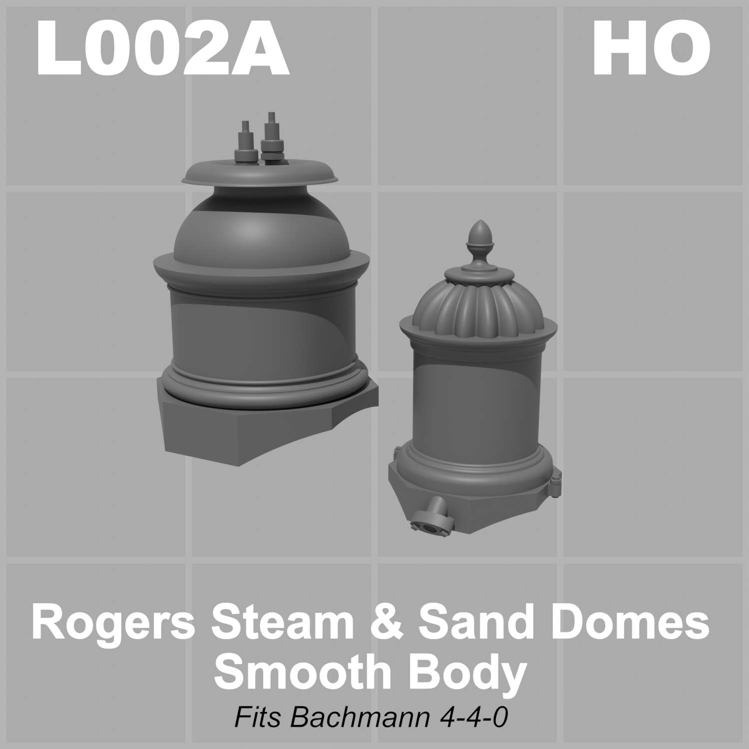 1850s-1880s Rogers Locomotive Steam & Sand Domes - HO – 3Dp Train