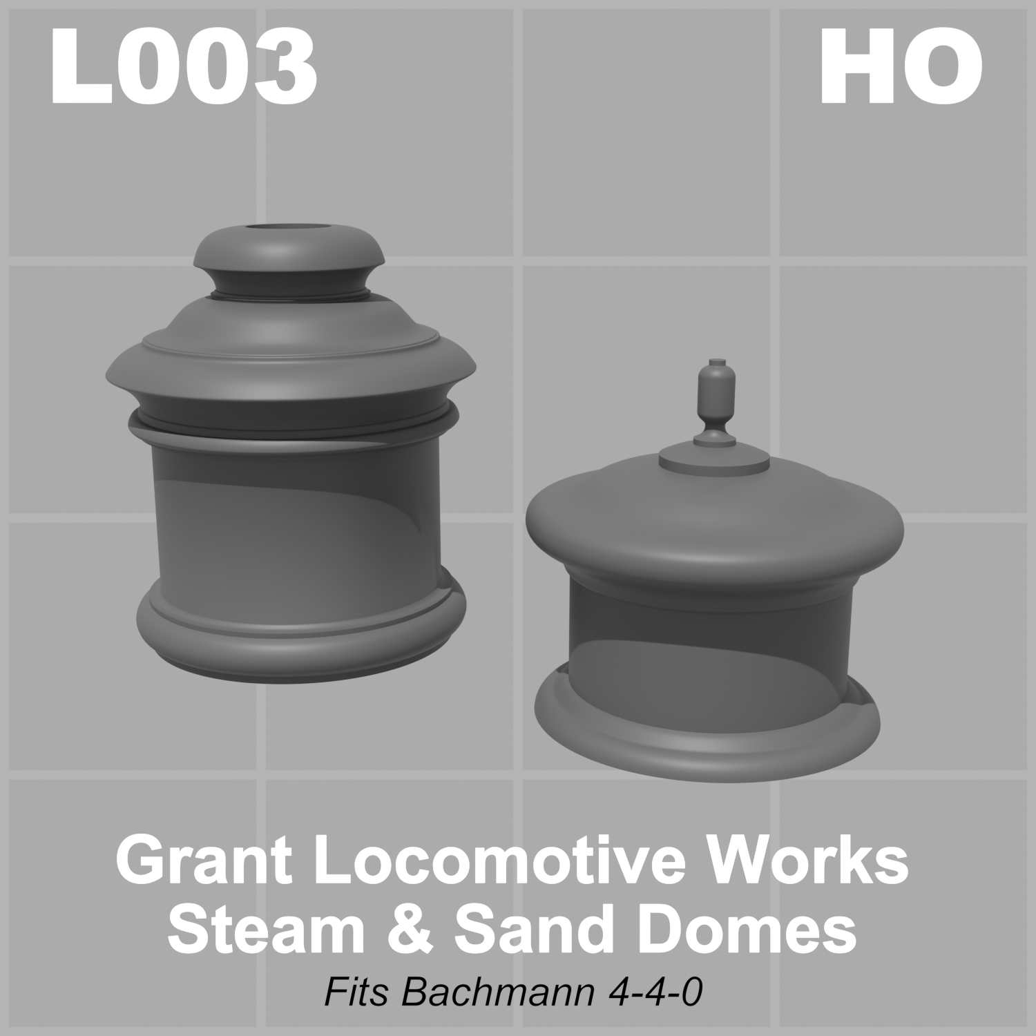 Grant Locomotive Works Steam & Sand Domes – 3Dp Train